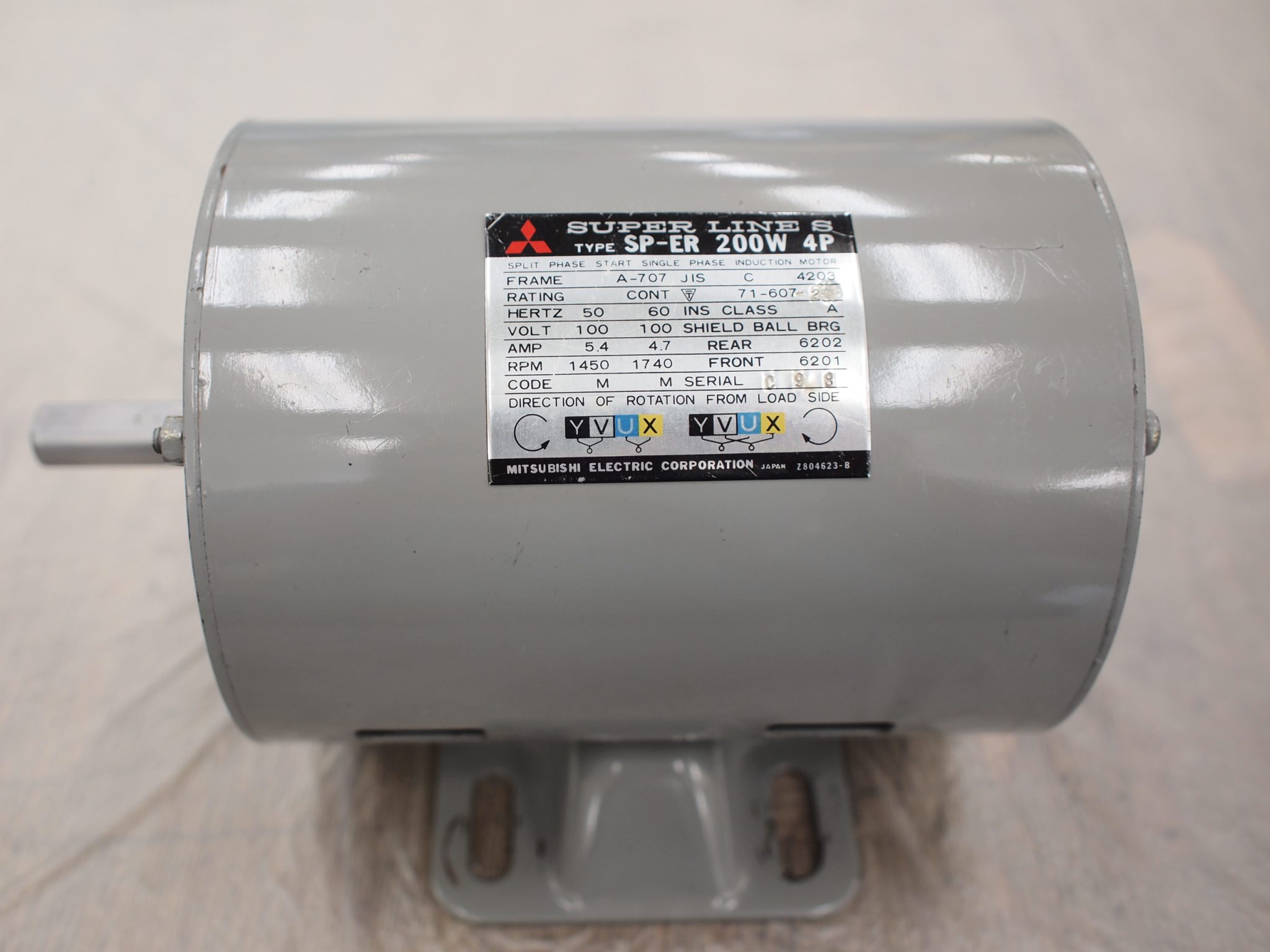 三菱 単相モーター SP-ER 200W 4POLE | 石森電機製作所